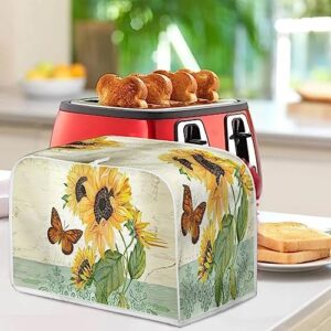 DISNIMO Sunflower 2 Slice Toaster Appliance Cover Bread Maker Cover,Kitchen Small Appliance Covers,Universal Size Microwave Toaster Oven Cover,Dustproof Cover for Most Standard 2 Slice Toasters