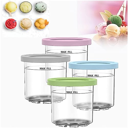 VRINO Creami Pints and Lids, for Ninja Kitchen Creami, Creami Deluxe Pints Airtight,Reusable for NC301 NC300 NC299AM Series Ice Cream Maker