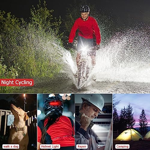 USB Rechargeable Bike Lights Set Night Riding Front and Back Bicycle Light Flashlight Bike Headlight Powerful 5 Light Mode Waterproof Easy to Install for Men Women Kids Road Mountain MTB Cycling