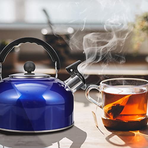 Lurrose Tea Kettle Stovetop Classic Teapot Stainless Steel Teakettle Whistling Teapot with Cool Grip Handle for Stovetop 2QT