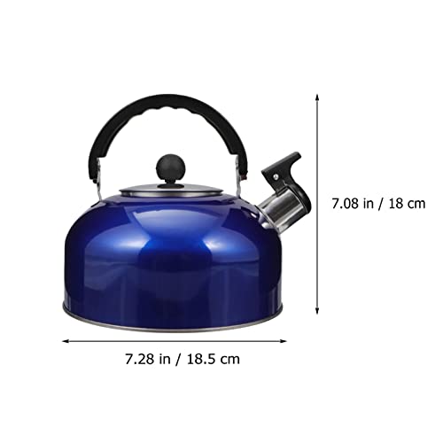 Lurrose Tea Kettle Stovetop Classic Teapot Stainless Steel Teakettle Whistling Teapot with Cool Grip Handle for Stovetop 2QT