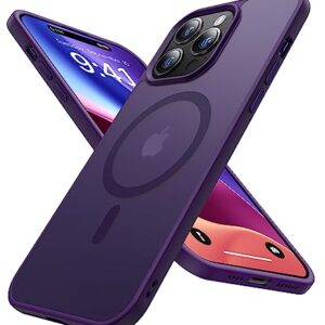 Kocanasi 𝗡𝗘𝗪 Magnetic for iPhone 14 Pro Max Case [Compatible with MagSafe] [10FT Military Grade Drop Tested] Slim Translucent Matte Case for iPhone 14 Pro Max Phone Case, Deep Purple (6.7")