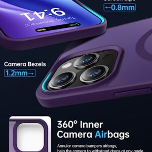 Kocanasi 𝗡𝗘𝗪 Magnetic for iPhone 14 Pro Max Case [Compatible with MagSafe] [10FT Military Grade Drop Tested] Slim Translucent Matte Case for iPhone 14 Pro Max Phone Case, Deep Purple (6.7")