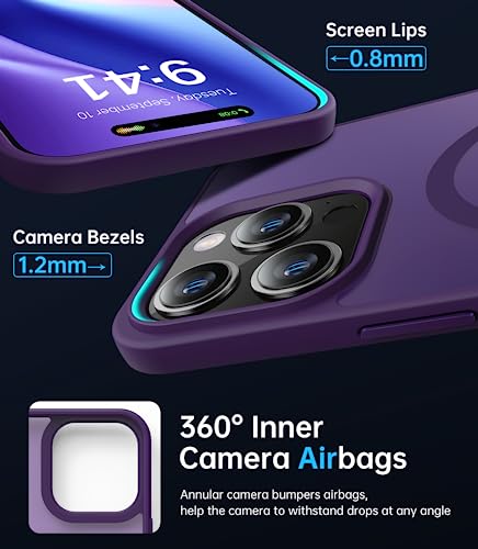 Kocanasi 𝗡𝗘𝗪 Magnetic for iPhone 14 Pro Max Case [Compatible with MagSafe] [10FT Military Grade Drop Tested] Slim Translucent Matte Case for iPhone 14 Pro Max Phone Case, Deep Purple (6.7")