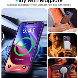 Kocanasi 𝗡𝗘𝗪 Magnetic for iPhone 14 Pro Max Case [Compatible with MagSafe] [10FT Military Grade Drop Tested] Slim Translucent Matte Case for iPhone 14 Pro Max Phone Case, Deep Purple (6.7")