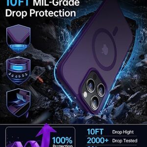 Kocanasi 𝗡𝗘𝗪 Magnetic for iPhone 14 Pro Max Case [Compatible with MagSafe] [10FT Military Grade Drop Tested] Slim Translucent Matte Case for iPhone 14 Pro Max Phone Case, Deep Purple (6.7")