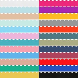 288 feet colorful bulletin board borders scalloped classroom borders colorful die cut border trim classroom decorations for bulletin boards chalkboard wall locker office back to school decor,24 colors