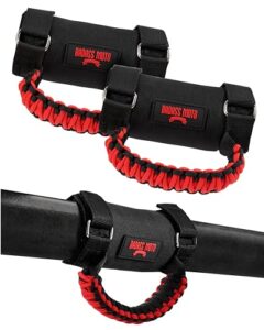 utv grab handles roll bar grab handles. rzr passenger grab handle 2 pack roll cage handle fits polaris ranger, mule, teryx, cfmoto, yamaha, honda pioneer, can am sxs utv accessories red paracord