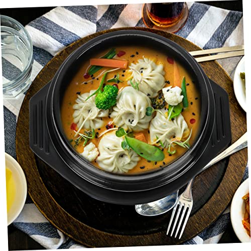 Yardwe 1 Set Korean Miso Soup Pot Korean Stone Pot Soup Pot with Lid Induction Stock Pot Earthen Pot Ramen Noodle Pot Induction Stew Pot Practical Stew Pot Ceramic Kitchen Cooking Pot Pan