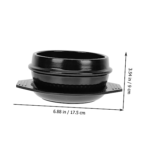 Yardwe 1 Set Korean Miso Soup Pot Korean Stone Pot Soup Pot with Lid Induction Stock Pot Earthen Pot Ramen Noodle Pot Induction Stew Pot Practical Stew Pot Ceramic Kitchen Cooking Pot Pan