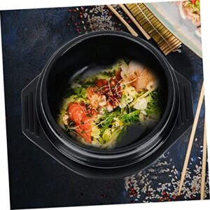 Yardwe 1 Set Korean Miso Soup Pot Korean Stone Pot Soup Pot with Lid Induction Stock Pot Earthen Pot Ramen Noodle Pot Induction Stew Pot Practical Stew Pot Ceramic Kitchen Cooking Pot Pan