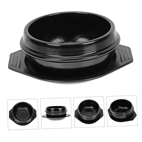 Yardwe 1 Set Korean Miso Soup Pot Korean Stone Pot Soup Pot with Lid Induction Stock Pot Earthen Pot Ramen Noodle Pot Induction Stew Pot Practical Stew Pot Ceramic Kitchen Cooking Pot Pan