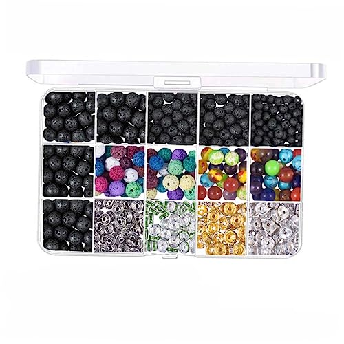 KONTONTY 1 Set 600pcs Natural Beads Gemstones Loose Beads Round Loose Gemstone Beads for Bracelets Small Colored Beads Kids diffusers for Essential Oils Charm Gemstone Beads Child