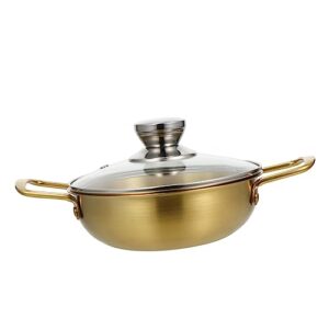 yardwe 1 set stainless steel noodle pot stove griddle stainless steel skillet japanese ramen metal steaming pot korean noodle pan noodles cooker ramen pot household saucepan kitchen pan