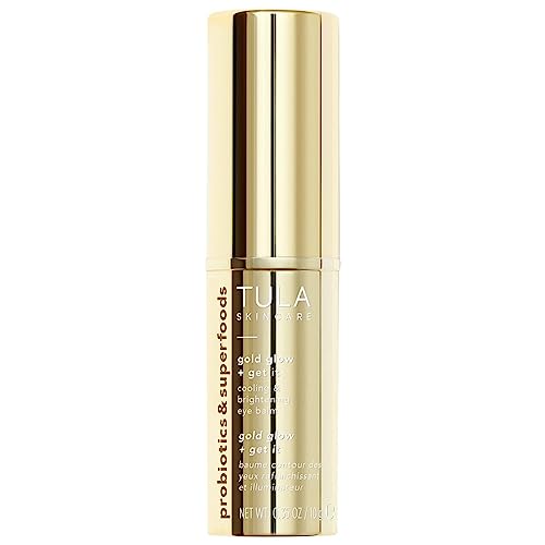 TULA Skin Care Eye Balm Gold Glow - Dark Circle Treatment, Instantly Hydrate and Brighten Undereye Area, Portable and Perfect to Use On-the-go, 0.35 oz.