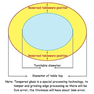 24in - 47in Rotating Tray Easy to Clean, Explosion-Proof Tempered Glass Lazy Susan Turntable for Dining Table, 360° Rotating Round Turntable, Anti-Side Deflection, Perfect for Homes & Restaurants (Si