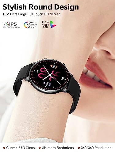 Smart Watches for Women (Answer/Make Call) Fitness Activity Tracker with Heart Rate/Blood Oxygen/Sleep/Menstrual Cycles/Calorie Monitor Play Music Sports Smartwatch for iPhone Samsung Android Phones