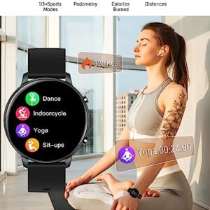 Smart Watches for Women (Answer/Make Call) Fitness Activity Tracker with Heart Rate/Blood Oxygen/Sleep/Menstrual Cycles/Calorie Monitor Play Music Sports Smartwatch for iPhone Samsung Android Phones