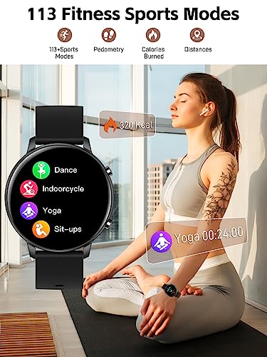 Smart Watches for Women (Answer/Make Call) Fitness Activity Tracker with Heart Rate/Blood Oxygen/Sleep/Menstrual Cycles/Calorie Monitor Play Music Sports Smartwatch for iPhone Samsung Android Phones