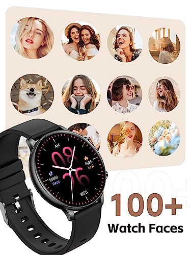 Smart Watches for Women (Answer/Make Call) Fitness Activity Tracker with Heart Rate/Blood Oxygen/Sleep/Menstrual Cycles/Calorie Monitor Play Music Sports Smartwatch for iPhone Samsung Android Phones