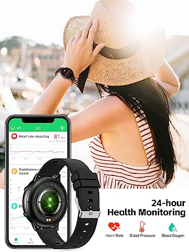 Smart Watches for Women (Answer/Make Call) Fitness Activity Tracker with Heart Rate/Blood Oxygen/Sleep/Menstrual Cycles/Calorie Monitor Play Music Sports Smartwatch for iPhone Samsung Android Phones