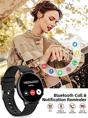 Smart Watches for Women (Answer/Make Call) Fitness Activity Tracker with Heart Rate/Blood Oxygen/Sleep/Menstrual Cycles/Calorie Monitor Play Music Sports Smartwatch for iPhone Samsung Android Phones