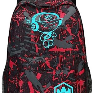 School Backpack for Teen Boys Bookbags Elementary High School Laptop Bags MenTravel Daypacks (Red)