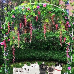 metal steel frame garden rose arch trellis 2.4m black heavy duty strong climbing plants archway tubular,white,w3m*h2.2m