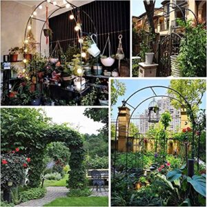 Metal Steel Frame Garden Rose Arch Trellis 2.4M Black Heavy Duty Strong Climbing Plants Archway Tubular,White,W3M*H2.2M