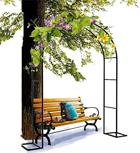 Metal Steel Frame Garden Rose Arch Trellis 2.4M Black Heavy Duty Strong Climbing Plants Archway Tubular,White,W3M*H2.2M