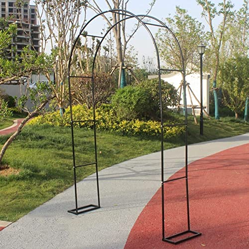 Metal Steel Frame Garden Rose Arch Trellis 2.4M Black Heavy Duty Strong Climbing Plants Archway Tubular,White,W3M*H2.2M