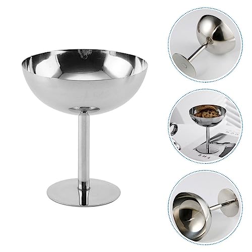 UPKOCH Containers for Fruit Ice Cream Cups Dessert Dish Stainless Steel Sundae Bowls Fruit Snack Candy Cup Appetizer Plates Serving Portion Cups Ramekin for Parties Parfait Trifle Taster