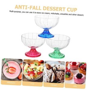 KOMBIUDA 3pcs Ice Cream Cup Mini Baking Cups Dessert Bowls Disposable Glass Trifle Bowl Cupcake Containers Footed Martini Glass Ice Cream Cups Juice Cup Party Drinking Cup Smoothie Cup Rum