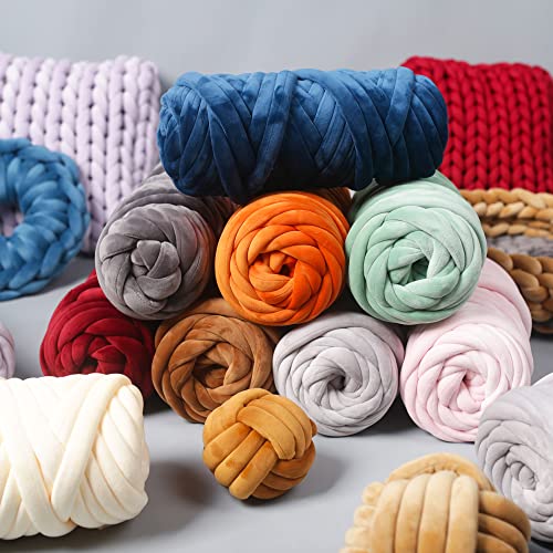 Chunky Yarn for Arm Knitting, guofa Giant Soft Fleece Yarn Bulky Yarn for Throw Blanket Pillow, Hand Knitting Bag, Cat Bed and DIY Home Decorations