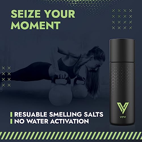 VYV Smelling Salts 2.0 Ammonia Inhalant | Stronger Formula, Enhanced Packaging | Daily Use, Instant Wake Up, Mental Reset, Focus | 100+ Uses, Squeezable, Mint Essential Oil | Weightlifters, Athletes