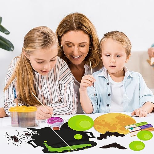 CPicdn 132Pcs Halloween Classroom Bulletin Board Decoration Set, Halloween Cauldron What’s Brewing Decoration Spider Bat Moon Cutouts Trick or Treat Party Supplies for School Classroom Home Wall Decor