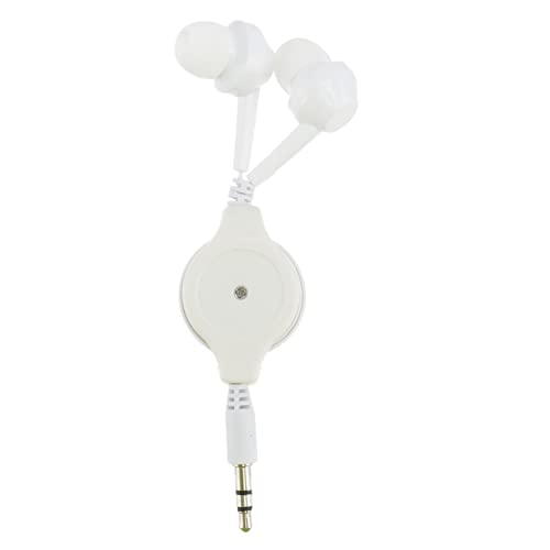 JEWEDECO Ear Buds Wired Ear Headphones Mini Earphone Sound Insulation Ear Plugs in-Ear Earphone Retractable Headset wrap Around Earbuds Headphone wrap White Soundproof Plug Storage