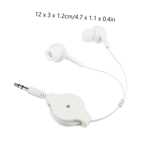 JEWEDECO Ear Buds Wired Ear Headphones Mini Earphone Sound Insulation Ear Plugs in-Ear Earphone Retractable Headset wrap Around Earbuds Headphone wrap White Soundproof Plug Storage