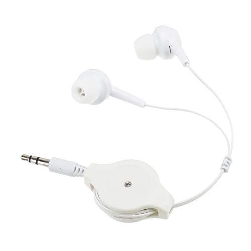 KICHOUSE in-Ear Earphone Noise Cancelling Headphone Wired Noise Cancelling Headphones Wired Earphones Headphone Wrap Retractable Headset Earplugs Wiring Storage White Retractable Earphone