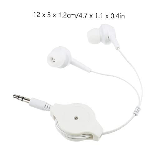 KICHOUSE in-Ear Earphone Noise Cancelling Headphone Wired Noise Cancelling Headphones Wired Earphones Headphone Wrap Retractable Headset Earplugs Wiring Storage White Retractable Earphone