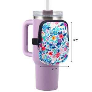 Water Bottle Pouch For Stanley Quencher Adventure 40oz 30oz Tumbler & Stanley IceFlow 20oz, Versatile Tumbler Pouch with Zipper, Gym Accessories For Women, for Keys, Wallet, Earphone, Cards, Compact