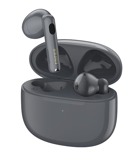 Edifier W320TN Adaptive Active Noise Cancelling Earbuds, LDAC & Hi-Res Audio Wireless, 6 Microphones AI Call Noise Cancellation, in-Ear Detection, App Control, Fast Charge, IP54, Bluetooth 5.3 - Gray