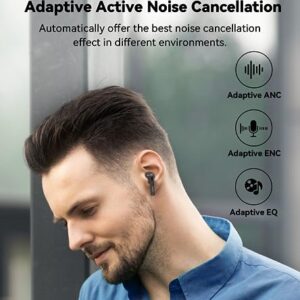 Edifier W320TN Adaptive Active Noise Cancelling Earbuds, LDAC & Hi-Res Audio Wireless, 6 Microphones AI Call Noise Cancellation, in-Ear Detection, App Control, Fast Charge, IP54, Bluetooth 5.3 - Gray