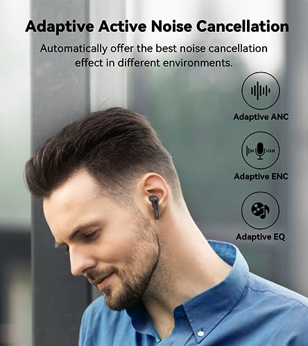 Edifier W320TN Adaptive Active Noise Cancelling Earbuds, LDAC & Hi-Res Audio Wireless, 6 Microphones AI Call Noise Cancellation, in-Ear Detection, App Control, Fast Charge, IP54, Bluetooth 5.3 - Gray