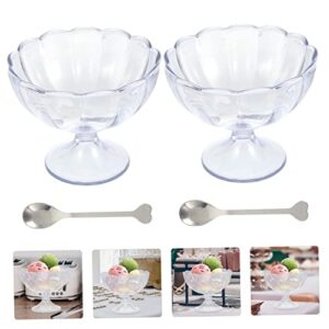 FELTECHELECTR 2pcs Dessert Goblet Glass Dessert Cups Mini Dessert Cup Glass Trifle Bowl Sundae Cup Glass Pudding Cup Footed Dessert Cup Ice Cream Footed Cup Dessert Bowl Dessert Server