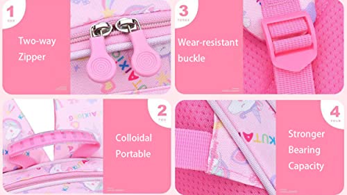 Uamdrup Pink Rainbow Unicorn Backpack For Girls,Kids GIrls Backapck With Lunch Box,16Inch Bookbag Schoolbag With Pencil Case Tote Bag