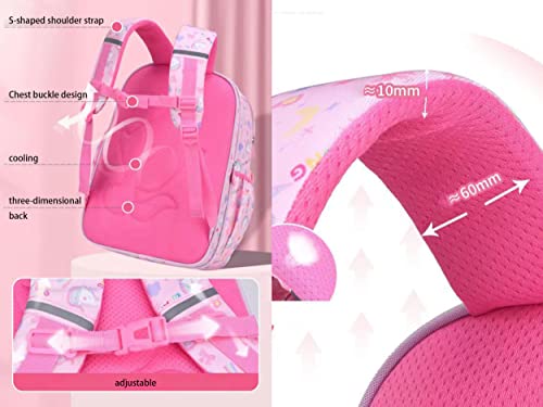 Uamdrup Pink Rainbow Unicorn Backpack For Girls,Kids GIrls Backapck With Lunch Box,16Inch Bookbag Schoolbag With Pencil Case Tote Bag