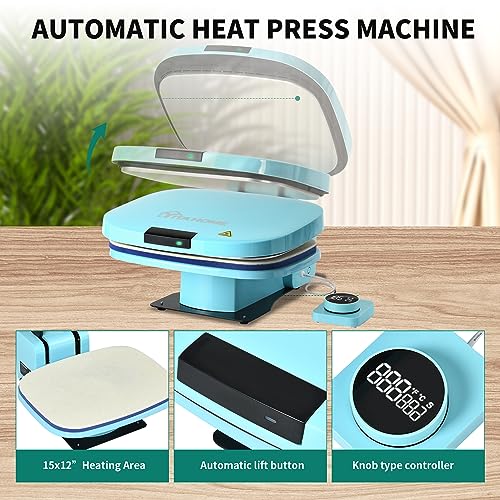 YITAHOME Auto Heat Press Machine for T Shirts, 15x12 Smart T-Shirt Press Machine, Clam Shell Sublimation Transfer with Auto Release, Heat Printing Machine for Pillow, Canvas Bag, Album or More