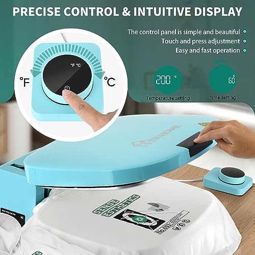 YITAHOME Auto Heat Press Machine for T Shirts, 15x12 Smart T-Shirt Press Machine, Clam Shell Sublimation Transfer with Auto Release, Heat Printing Machine for Pillow, Canvas Bag, Album or More