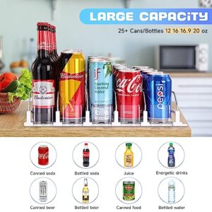 LAKIX Drink Organizer for Fridge, Self-Sliding soda Can Dispenser for Refrigerator and Adjustable Width, 12oz to 20oz holds 25+ Cans(5 Rows, 38 CM)